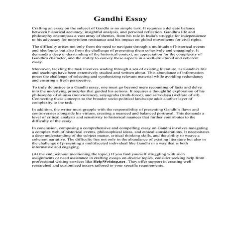 Gandhi Essay | PDF