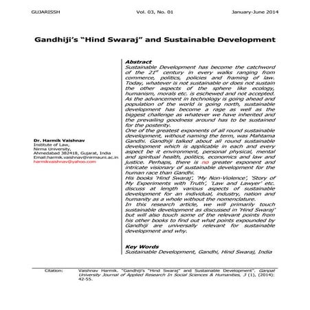 Gandhi s hind_swaraj_and_sustainable_development | PDF