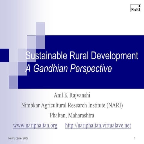Sustainable Rural Development - A Gandhian Perspective | PDF