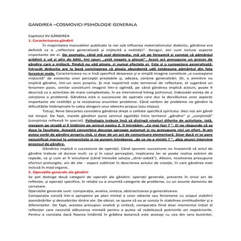 Gandirea cosmovici-psihologie generala | PDF