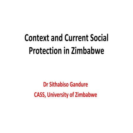 Context and Current Social Protection in Zimbabwe | PDF