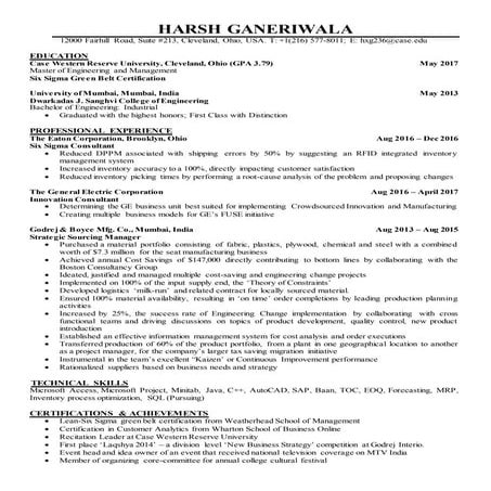 Ganeriwala harsh resume | DOCX