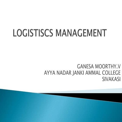 logistic costing | PPTX