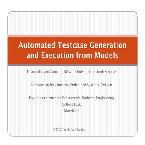 Automated Test Case Generation And Execution From Models Pdf