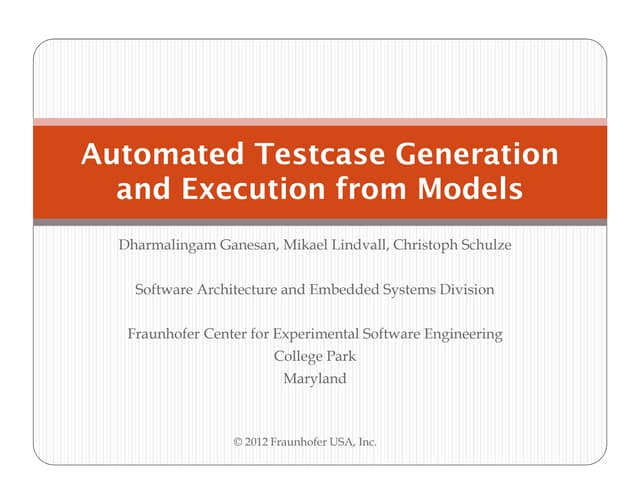 Automated Test Case Generation And Execution From Models Pdf