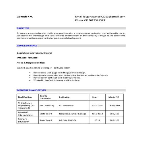 Ganesh resume | PDF