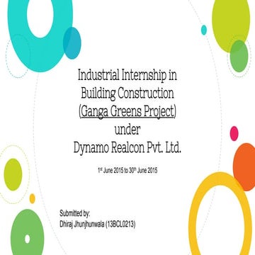 Industrial Internship - Ganga Greens project | PPTX