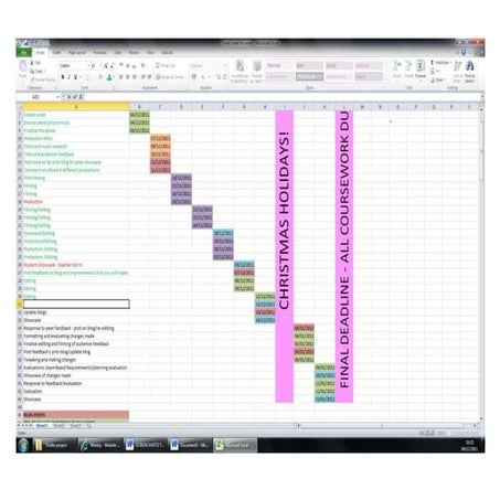 Gantt chart update 9th dec | DOCX