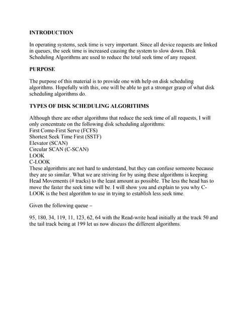 Disk Scheduling Algorithms | PPTX | Data Storage and Warehousing | Computing