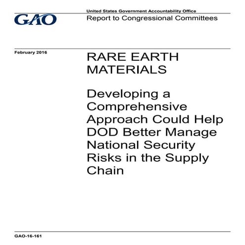 Gao report - DOD Rare Earth Materials | PDF