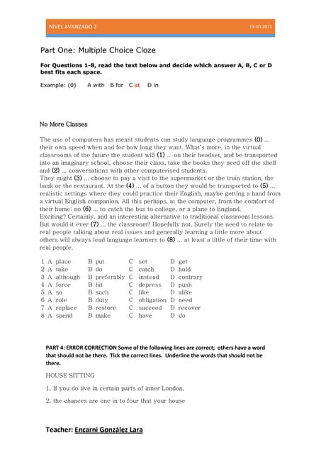 Full placement-test | DOC | Standardized Testing | Educational Assessment