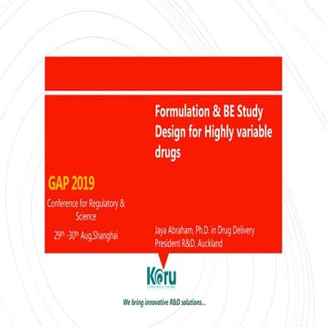 Formulation and BE Study Design of Highly Variable Drugs | PDF