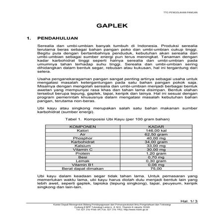 Gaplek | PDF
