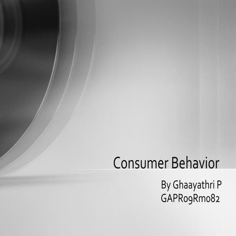 Understanding Consumer Behaviour | PPT