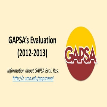 2012 - GAPSA Evaluation (Initial Analysis) | PPTX