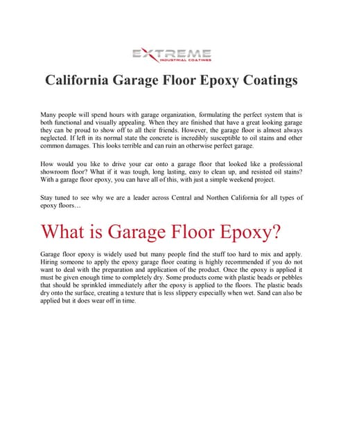 A Comprehensive Guide to Epoxy Floor Coating | PPT