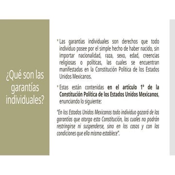 Garantías individuales introduccion derer | PPTX