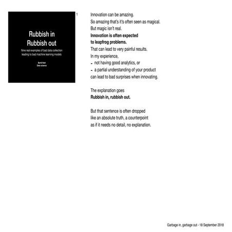 Garbage in, garbage out | PDF