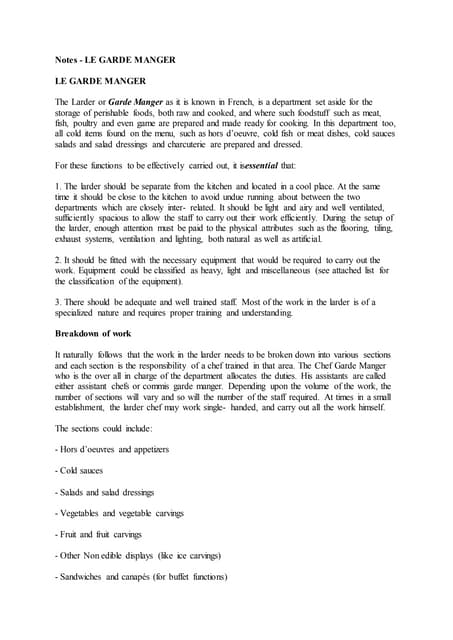 GARDE MANGER & CHARCUTERIE | PPTX