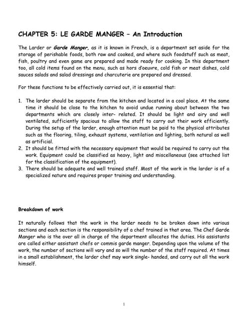 GARDE MANGER & CHARCUTERIE | PPTX