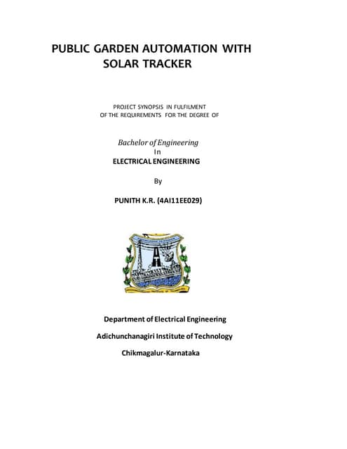 SUN Tracking Solar panel presentation | PPT