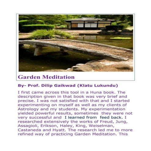 Garden meditation | DOCX