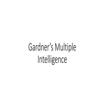 Gardner s multiple_intelligence | PPTX | Education