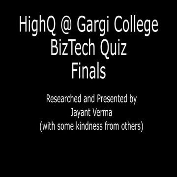 Gargi Biz Quiz Finals | PPTX