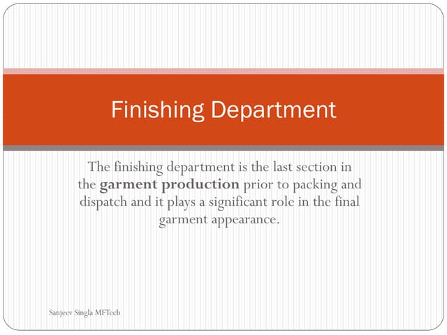 Apparel finishing process (folding and packaging) | PDF