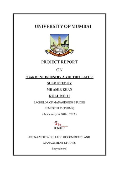 Project Report on Textile Industry | PDF