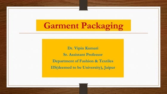 Apparel finishing process (folding and packaging) | PDF
