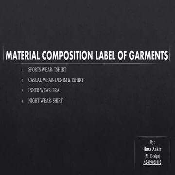 LABEL composition of garments- sports wear|casual wear| inner wear ...