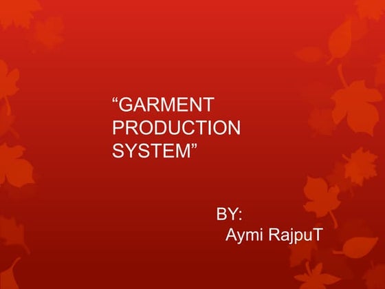 Basic organizational chart of a garments factory | PDF