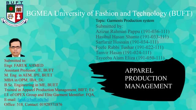 Garment Production System Pptx
