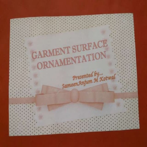 Garment surface ornamentation | PPTX