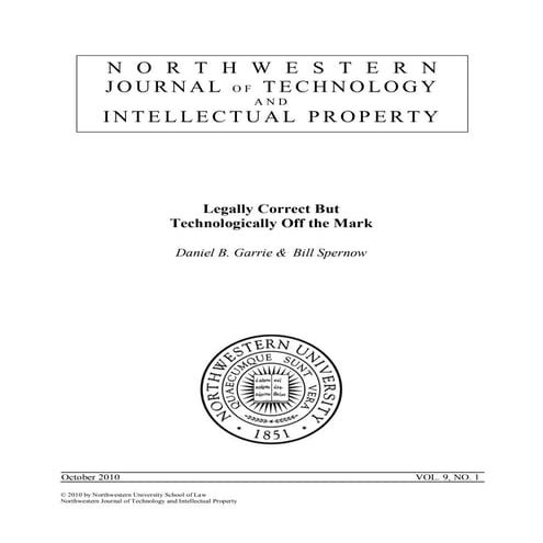 Legally Correct But Technologically Off the Mark - The Case of Arie ...