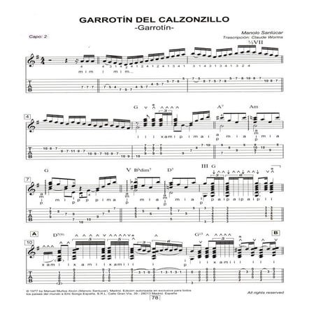 TABLATURAS FLAMENCO: del-calzoncillo-garrotin | PDF