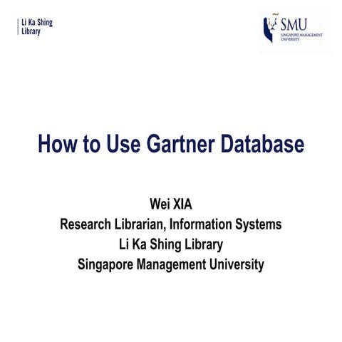 How to use Gartner Database | PPTX
