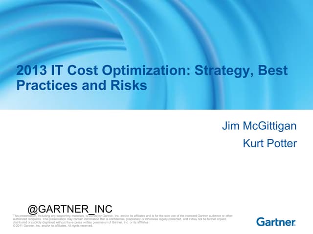 Gartner: A framework for cost optimisation | PPT