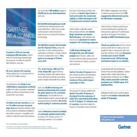 Gartner at a Glance Fact Sheet | PDF
