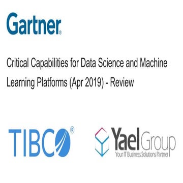 Gartner Critical Capabilities for DS& ML Platforms (2019) Review | PPT