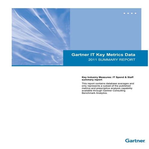 Gartner IT Enterprise Key Metrics Data 2011 | PDF