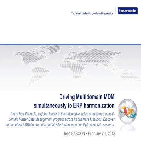 Driving multidomain MDM simultaneously to ERP harmonization at Faurecia | PDF