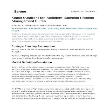 Gartner report on business process modeling | PDF | Business | Business ...