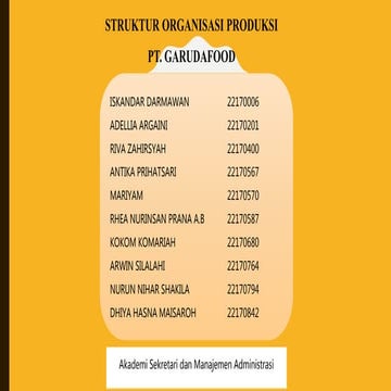 Garudafood struktur produksi | PPTX