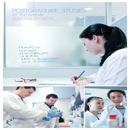 Garvan PhD_projects2013 | PDF | Cancer | Diseases and Conditions