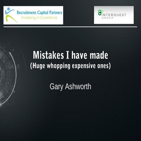 Gary Ashworth at our Recruitment Directors Event | PPT