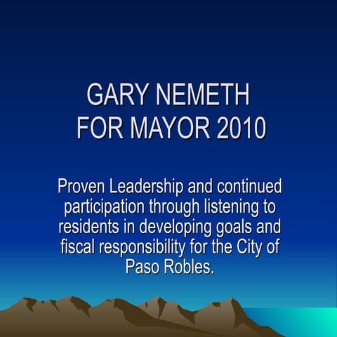 Gary Nemeth For Mayor | PPT