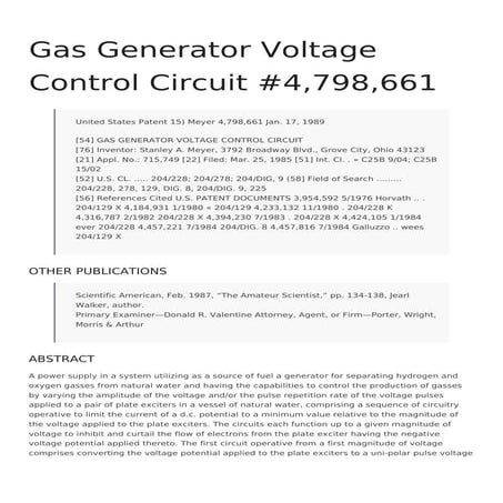 Gas Generator Voltage Control Circuit 4798661 Pdf