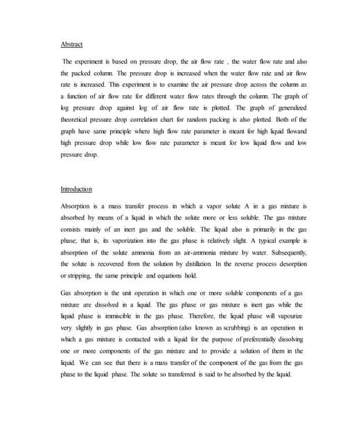 Armfield Gas Absorption Column Experiment | PDF
